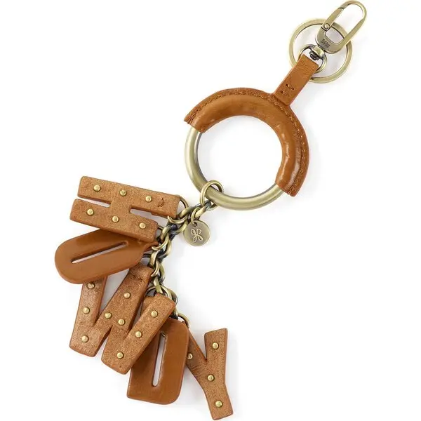 Hobo Howdy Charm Key Fob - Truffle