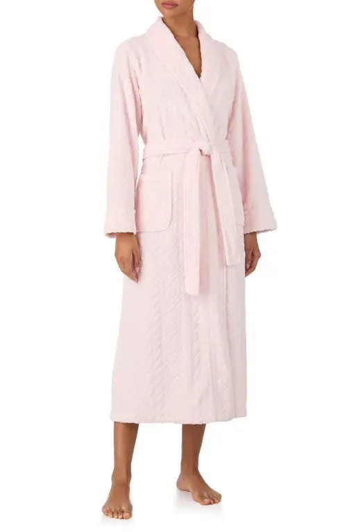 Ralph Lauren Fleece Monogram Robe - Pink