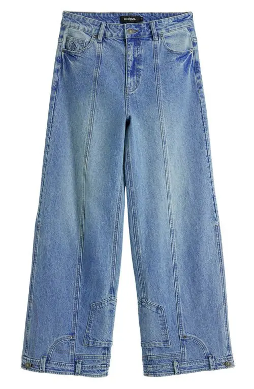 Desigual Front Seam Wide Leg Jeans