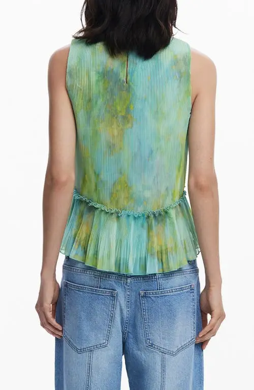 Desigual Pleated Sleeveless Peplum Top