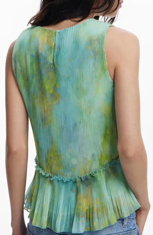 Desigual Pleated Sleeveless Peplum Top