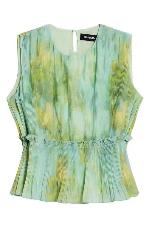 Desigual Pleated Sleeveless Peplum Top