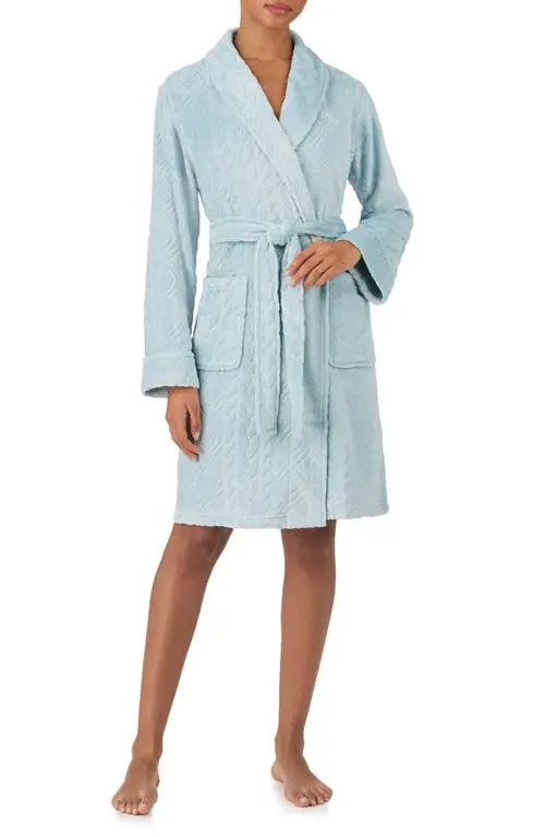 Ralph Lauren Fleece Monogram Robe - Blue