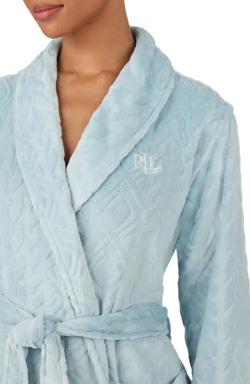 Ralph Lauren Fleece Monogram Robe - Blue