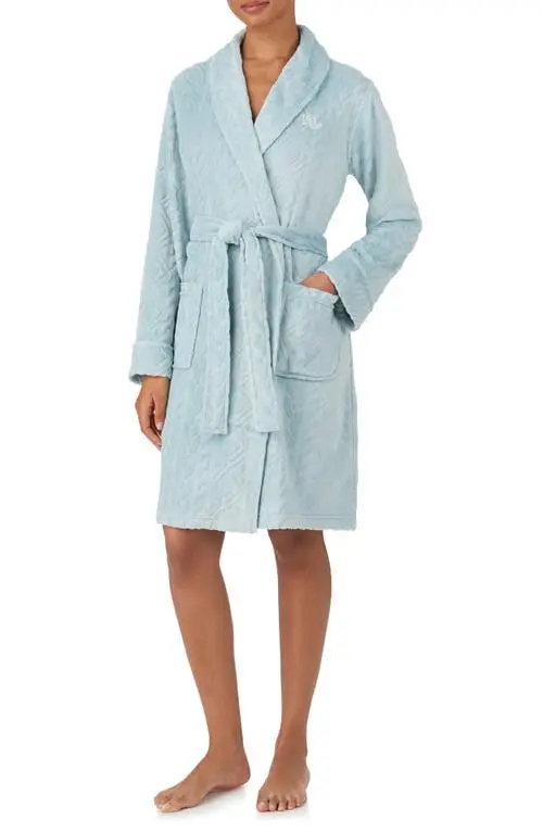 Ralph Lauren Fleece Monogram Robe - Blue