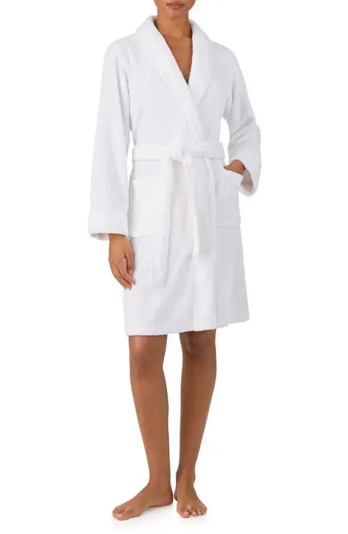 Ralph Lauren Fleece Monogram Robe - White