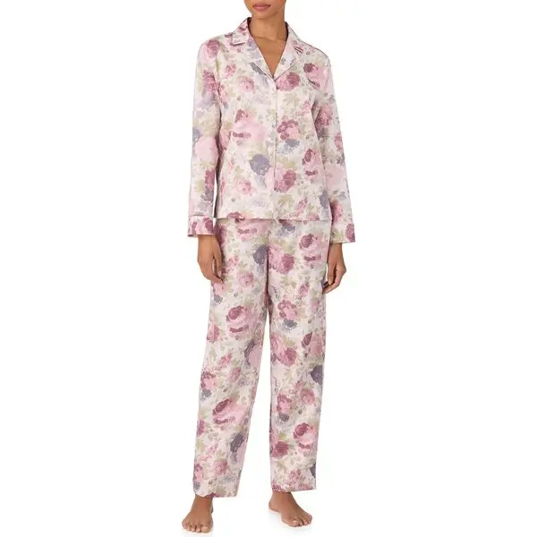Ralph Lauren Print Cotton Blend Pajamas - Pink Floral