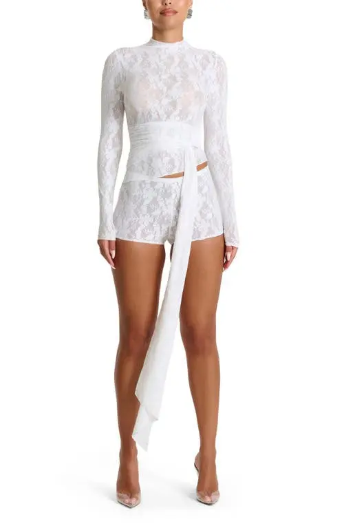 Naked Wardrobe Lace Hot Pants - White