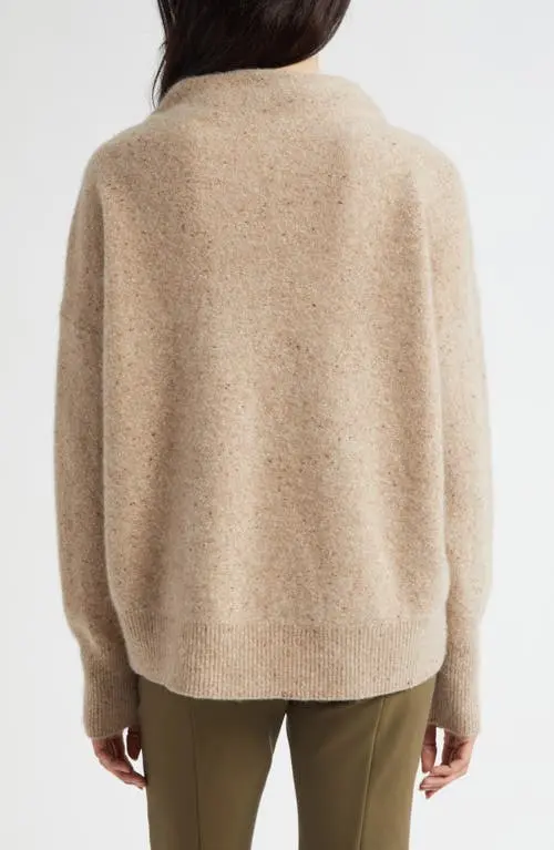 Vince Donegal Funnel Neck Cashmere Sweater - Heather Oat Donegal