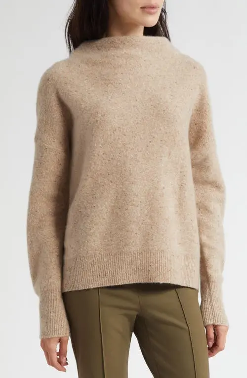 Vince Donegal Funnel Neck Cashmere Sweater - Heather Oat Donegal