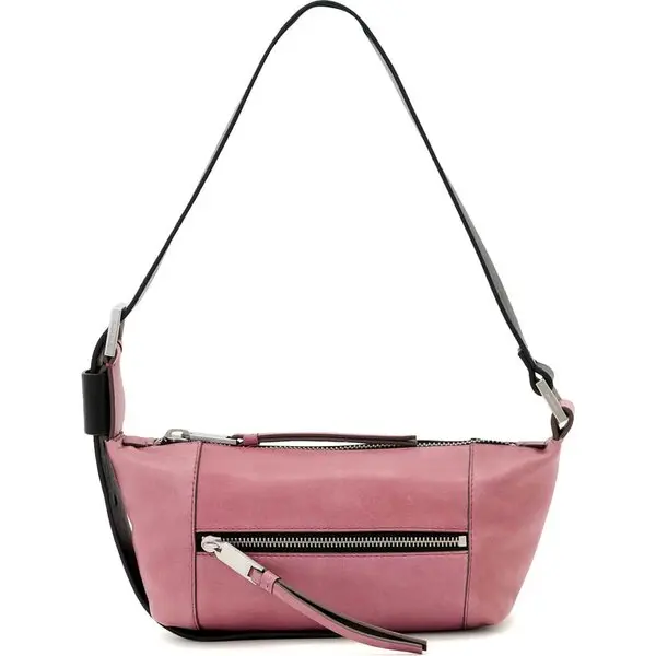 ALLSAINTS Mini Vega Leather Shoulder Bag - Raspberry Pink