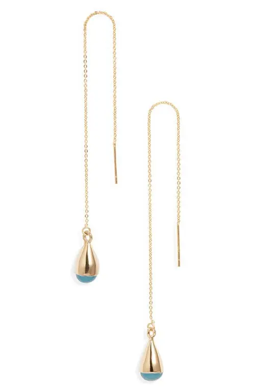 SOKO Glass Dash Chain Threader Earrings - Blue
