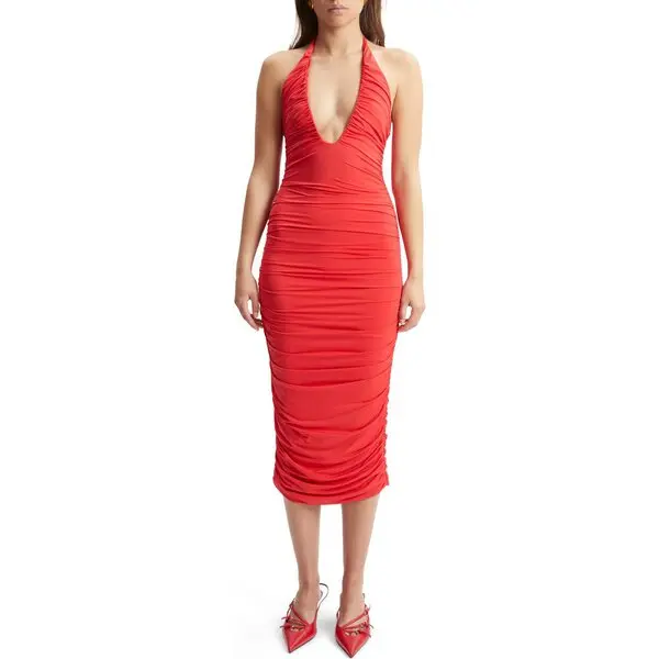 Bardot Tisha Halter Midi Dress