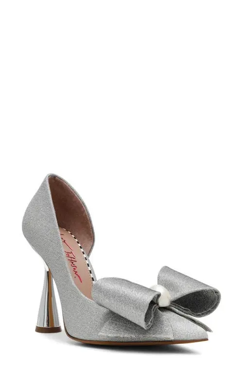 Betsey Johnson Kyliee Half D'orsay Pointed Toe Pumps - Silver