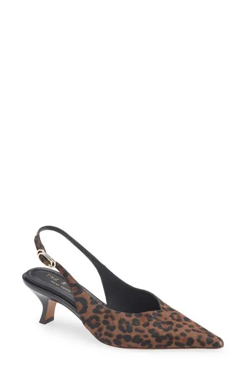 Rag & Bone Madison Slingback Kitten Heel Pumps - Leopard