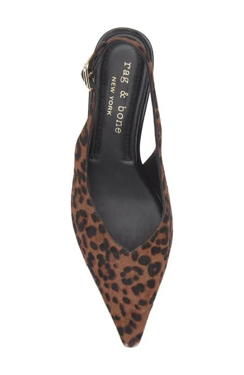 Rag & Bone Madison Slingback Kitten Heel Pumps - Leopard