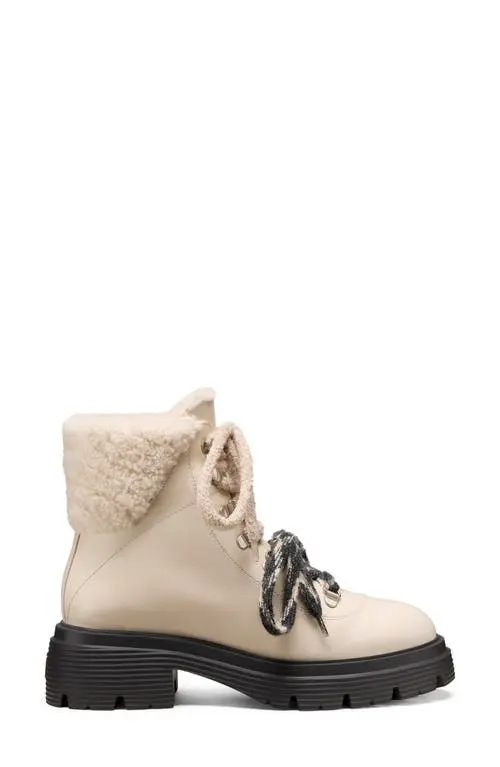 STUART WEITZMAN Hudson Lite Shearling-lined Bootie - Linen/natural