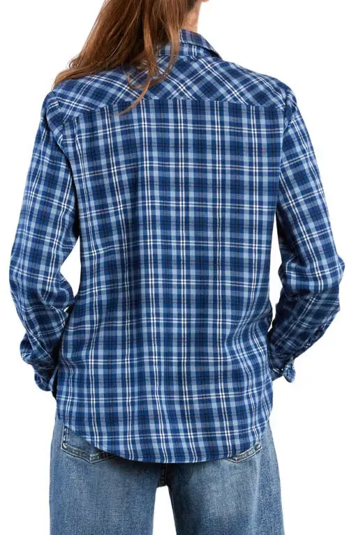 BILLY T Plaid Ruffle Cotton Button-up Shirt