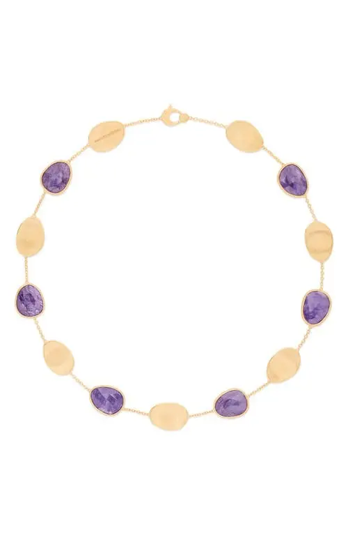 Marco Bicego Lunaria Charoite Station Necklace - Gold