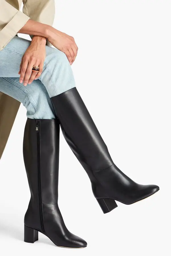 STUART WEITZMAN Celina 60 Leather Knee Boots - Black
