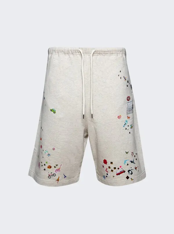 Mihara Yasuhiro Sticker Cotton Shorts - White