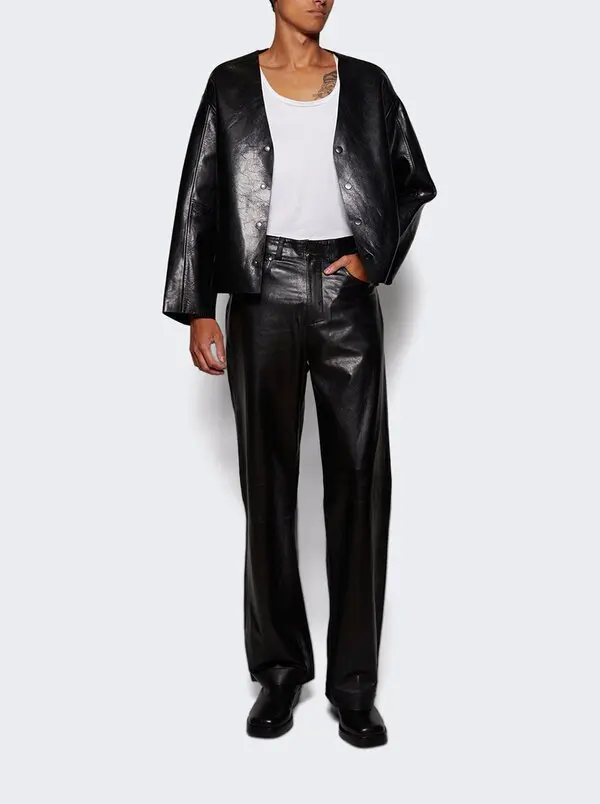 ENTIRE STUDIOS Leather Straight Leg Pant