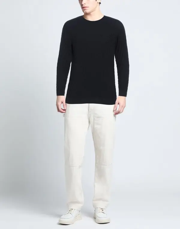 Giorgio Armani Solid Virgin Wool Cashmere Crewneck Sweater - Blue