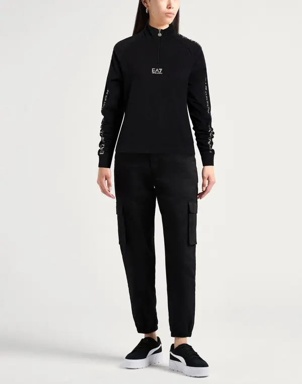 EA7 Fleece Sweatshirt With Logo - Black