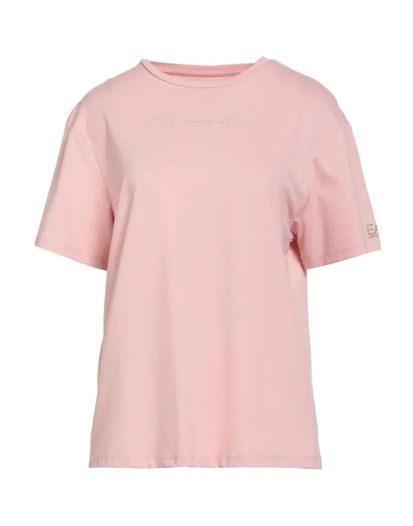 EA7 Jersey T-shirt With Embroidered Logo - Pink