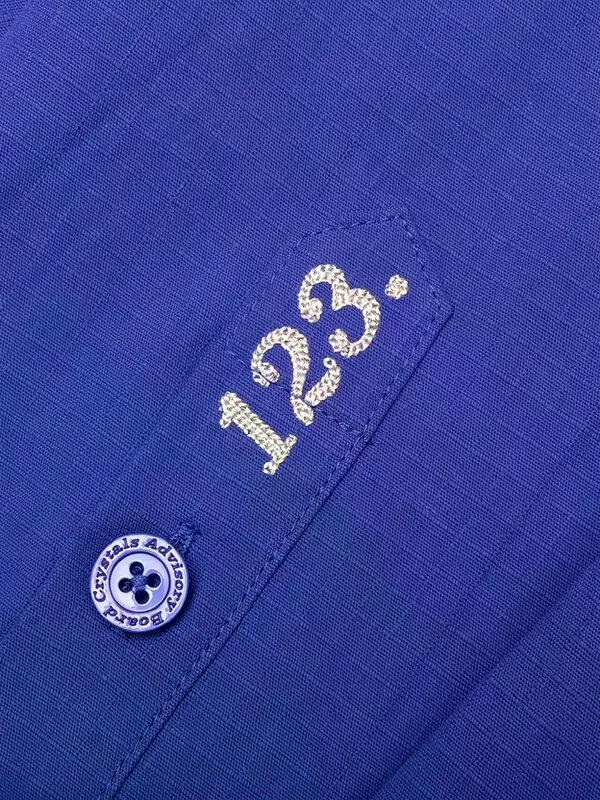 ADVISORY BOARD CRYSTALS Abc. 123. Embroidered Shirt - Blue