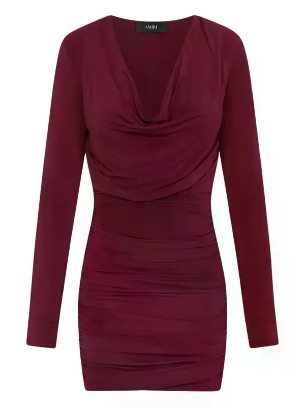 Amiri Cowl-neck Draped Mini Dress