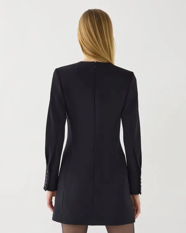Veronica De Piante Elsie Mini Dress In Grain De Poudre Wool