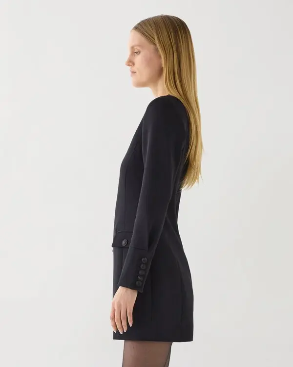 Veronica De Piante Elsie Mini Dress In Grain De Poudre Wool