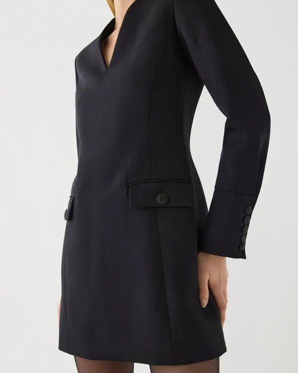 Veronica De Piante Elsie Mini Dress In Grain De Poudre Wool