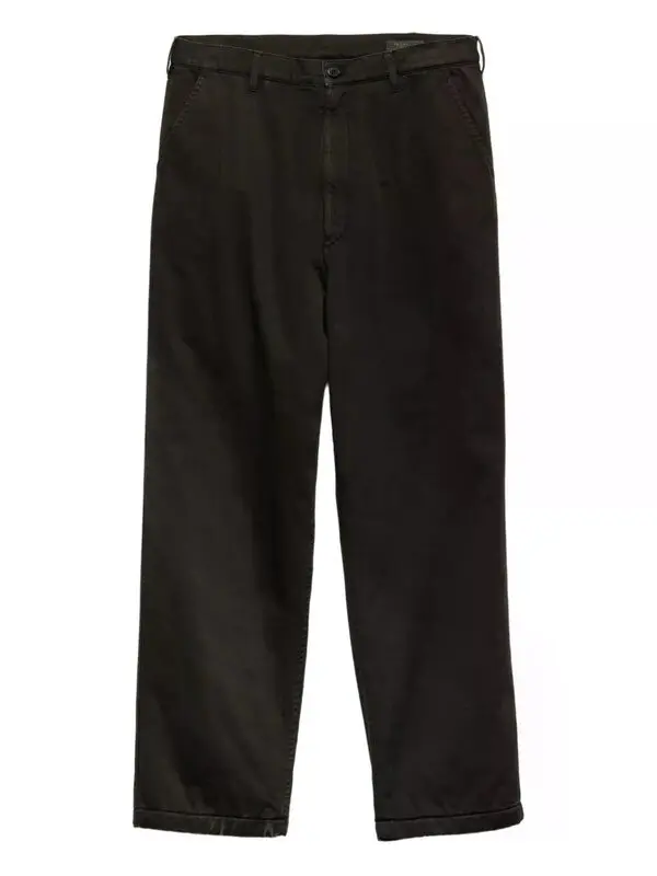 Prada Triangle-logo Cotton Trousers - Black