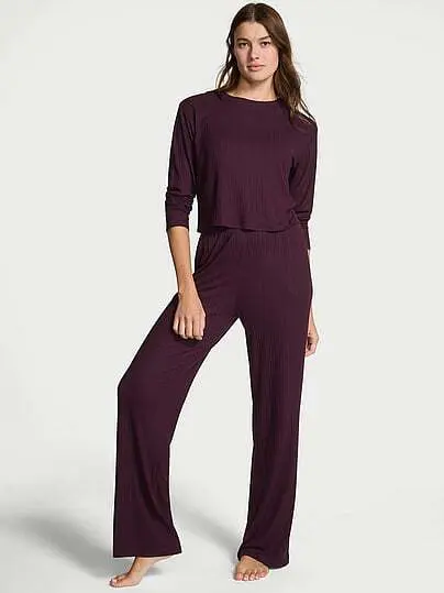 Victoria's Secret Modal Wide-rib Long Lounge Set - Purple