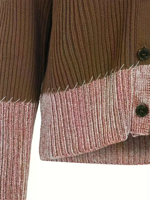 Marni Ribbed V-neck Cardigan - Brown