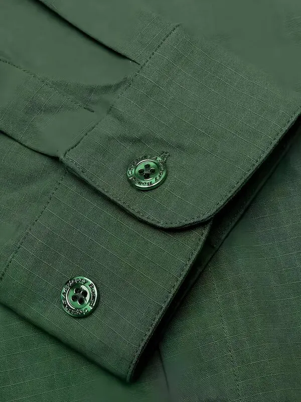 ADVISORY BOARD CRYSTALS Embroidered-pocket Button-down Shirt - Green