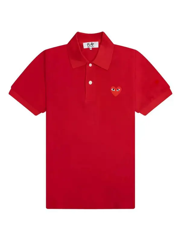 Play Comme Des Garcon Heart-emblem Polo Top