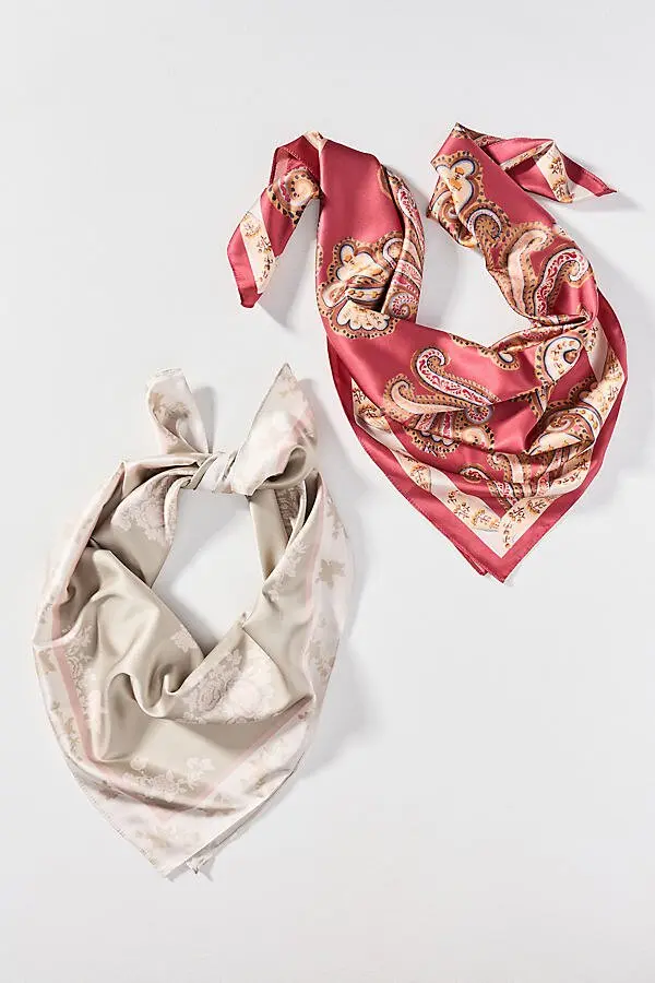 Anthropologie Fall Fruits Hair Scarves Set - Paisley Prints