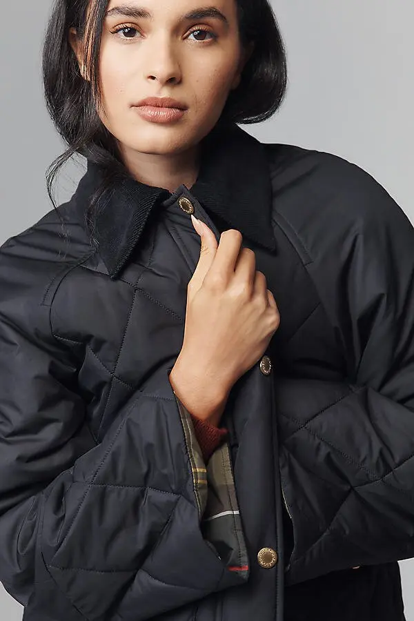 Barbour Martha Quilted Jacket - Black/classic Tartan