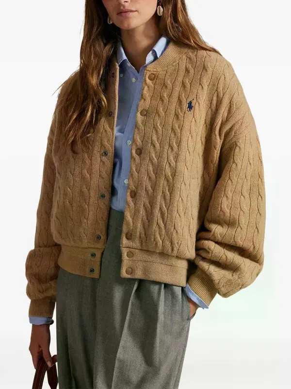 Polo Ralph Lauren Cable-knit Bomber Jacket - Neutrals