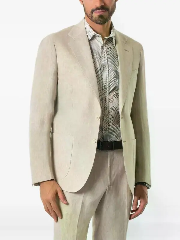 COLAMARINO Single-breasted Linen Blazer - Neutrals
