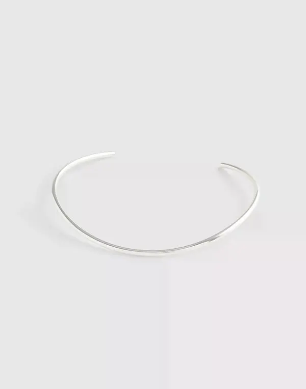 Madewell Wire Choker Necklace - Polished Silver