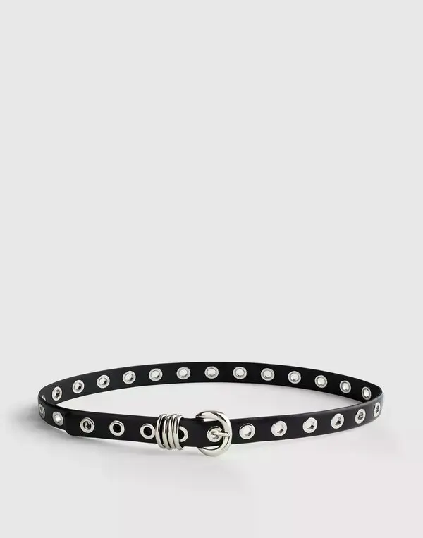 Madewell Metal Eyelet Leather Belt - True Black