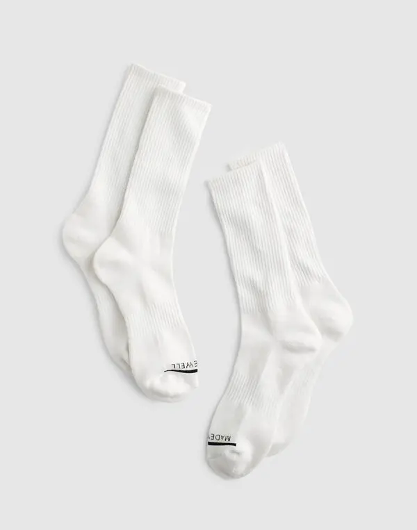 Madewell Two-pack Mwl Cloudlift Crew Socks - White