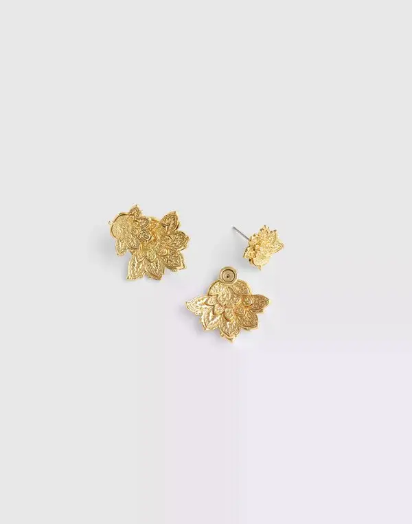 Madewell Floral Chintz Earrings - Antique Gold
