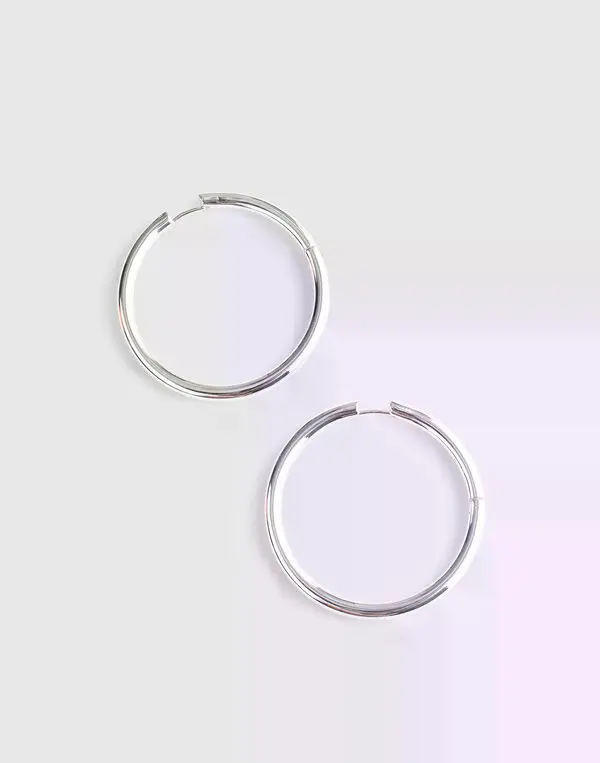 Madewell Hoop Earrings - Polished Silver