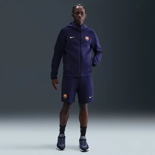 Nike Fc Barcelona Tech Fleece Soccer Shorts - Purple