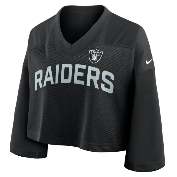 Nike Las Vegas Raiders Dri-fit Nfl Cropped Top - Black